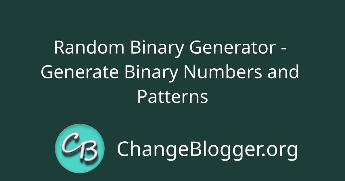 Random Binary Generator - Generate Binary Numbers and Patterns ...